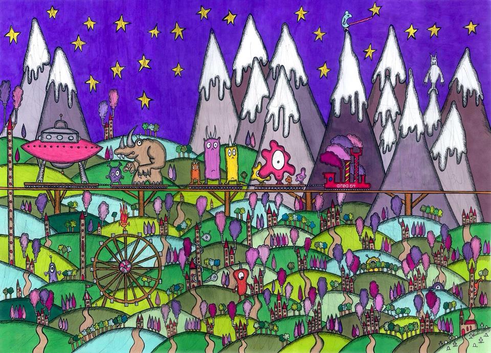 Monster Train A3 Print - Artist Gift Gallery