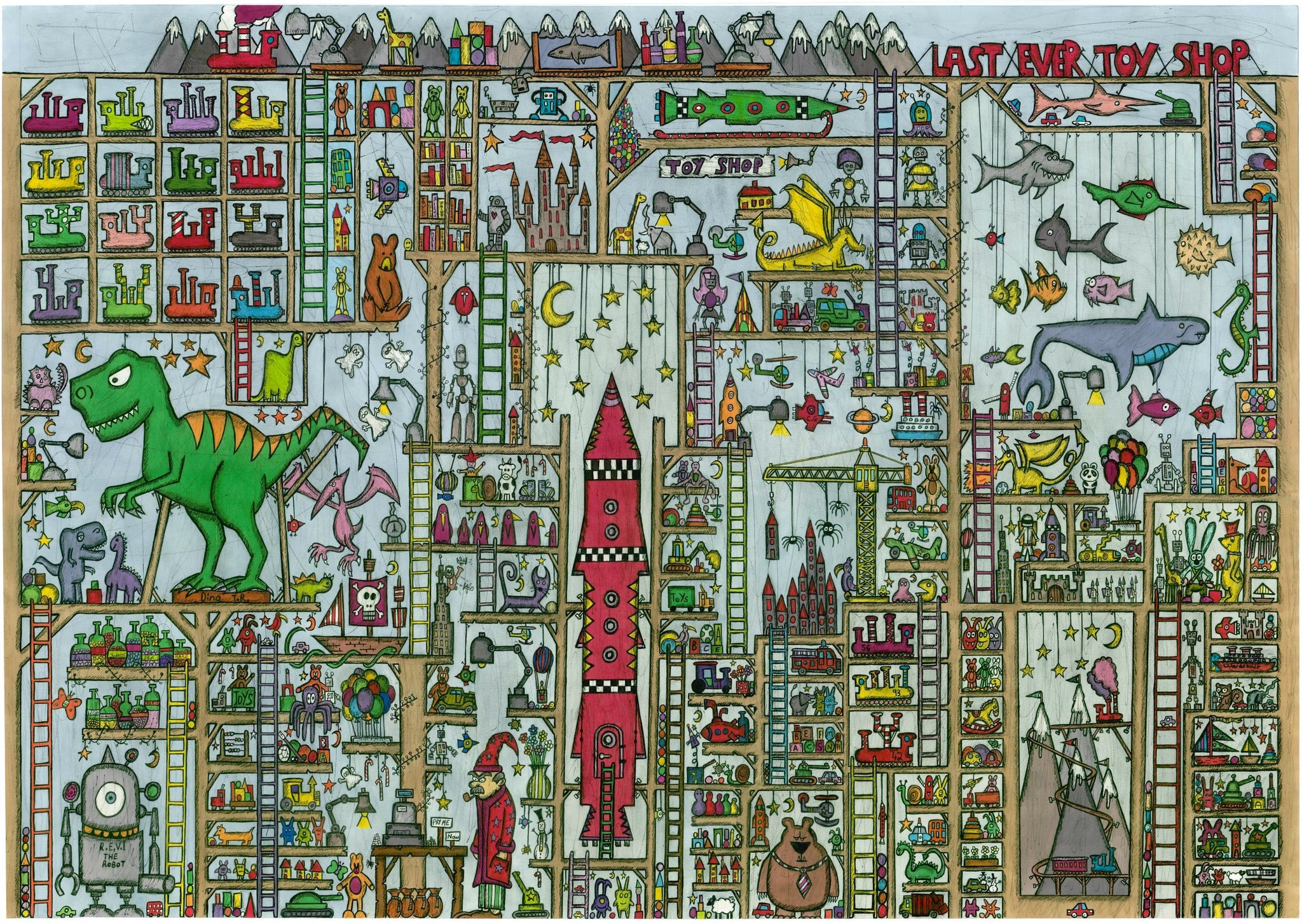 Toy Shop greeting card - Artist Gift Gallery