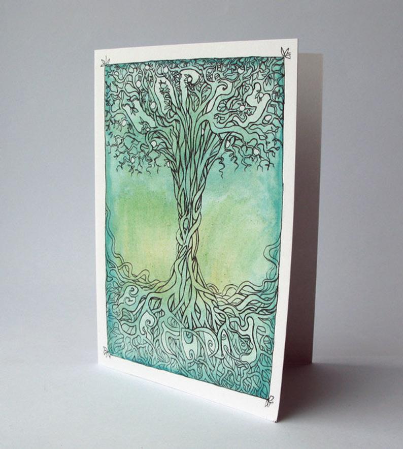 Happy Birthday Tree of Life Greeting Card - Artist Gift Gallery