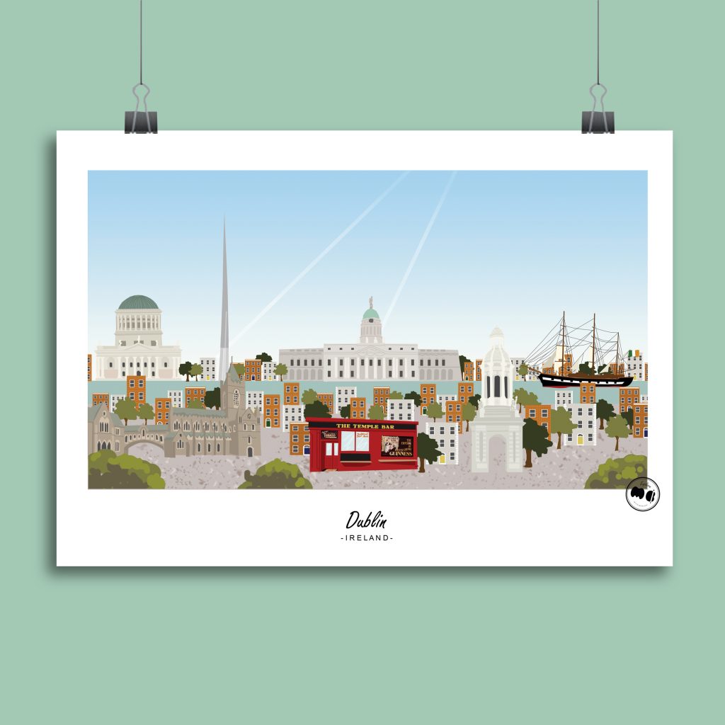 Dublin City Art Print - Artist Gift Gallery