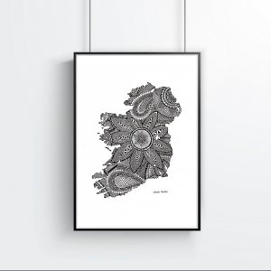 Ireland Map Drawing (with secret hearts) - Artist Gift Gallery