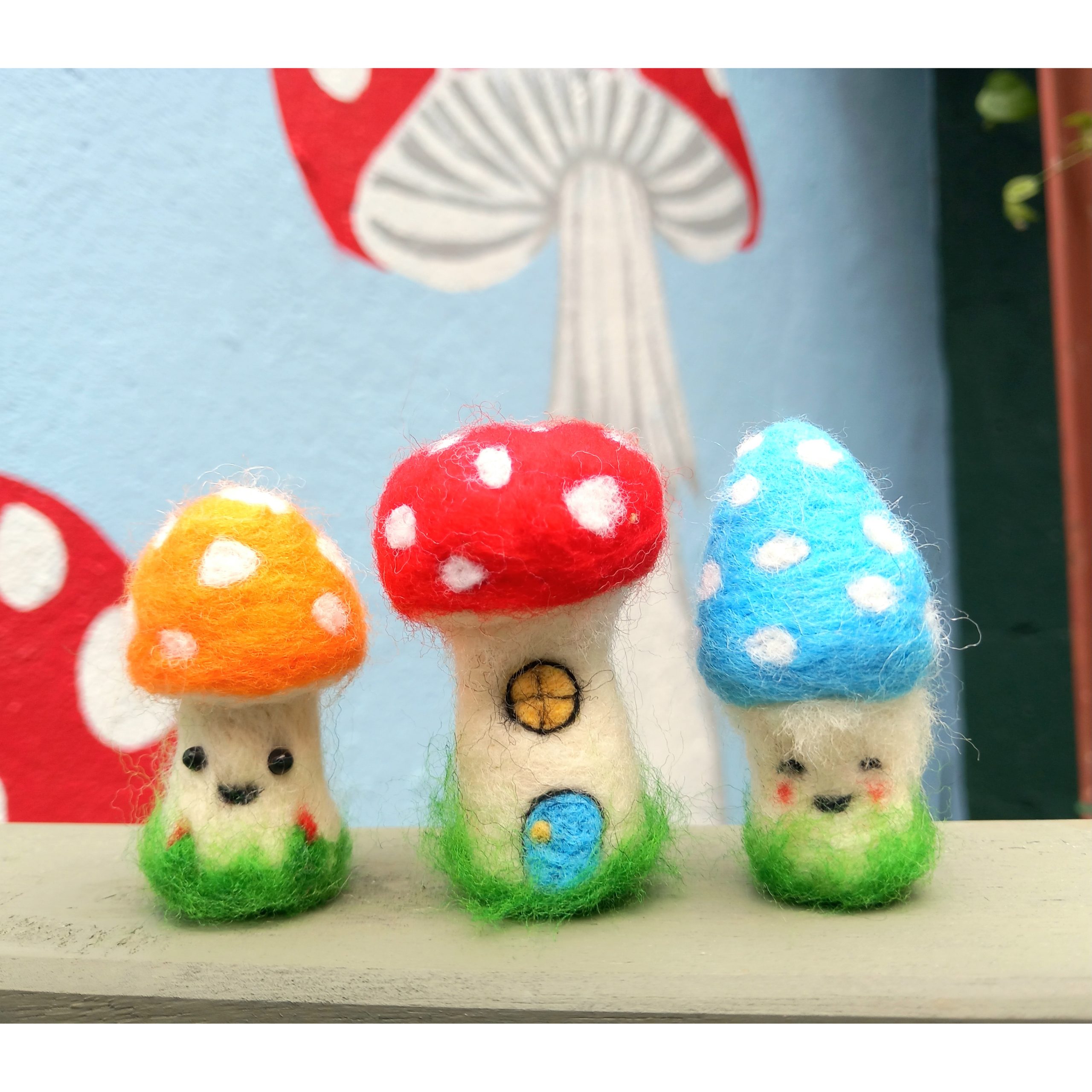 Tiny Toadstools - Needle Felted - Artist Gift Gallery