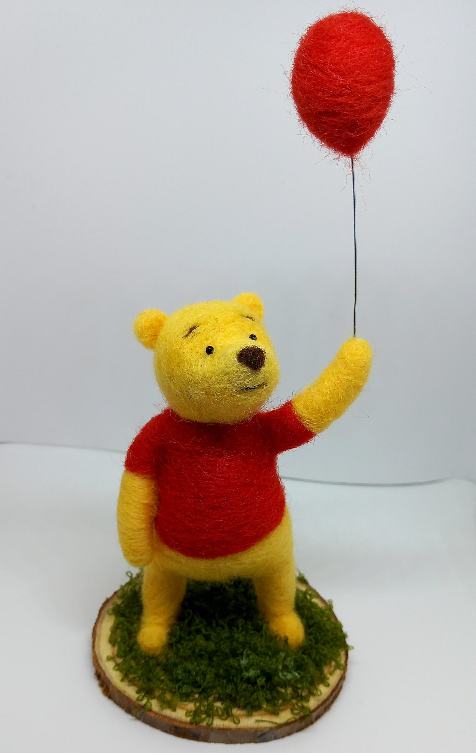 Needle Felted Storybook Bear with Red Balloon - Artist Gift Gallery